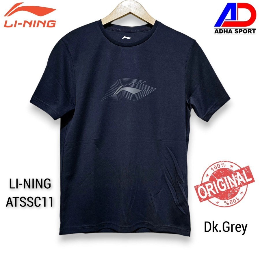 Jual T-Shirt Kaos Jersey Badminton LINING ATSSC11 / ATSSC 11 Dark Grey Bulutangkis Original ...