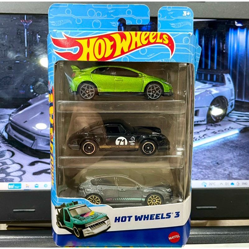 Jual Hot wheels 3 Pack 71 Porsche 911 black rare - Honda Civic Type R ...