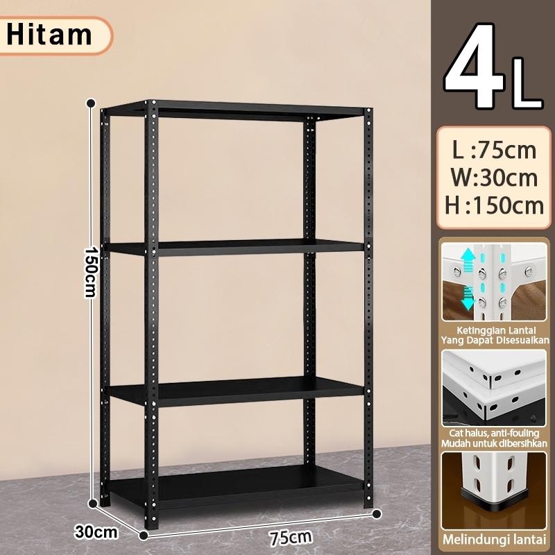 Jual 【Beban 400kg】Rak besi siku 5 susun Rak Besi Siku Lubang Rak Rak ...