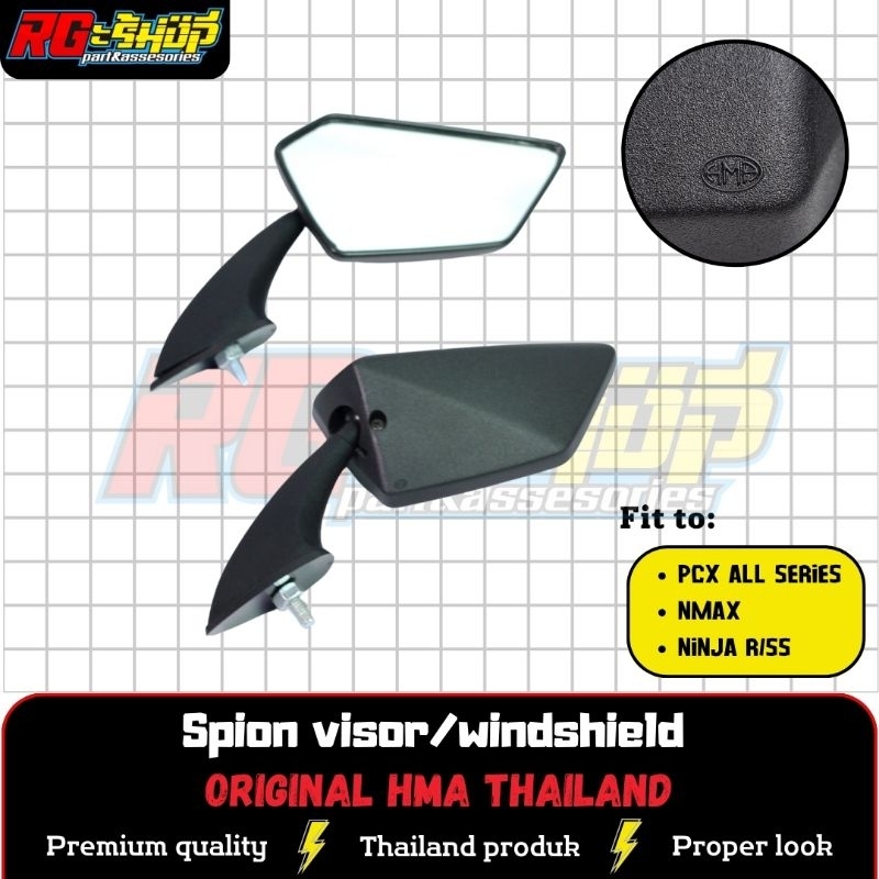 Jual Spion Tempel Visor Windshield HMA Model Daun KR150 Ninja R PCX 160 ...