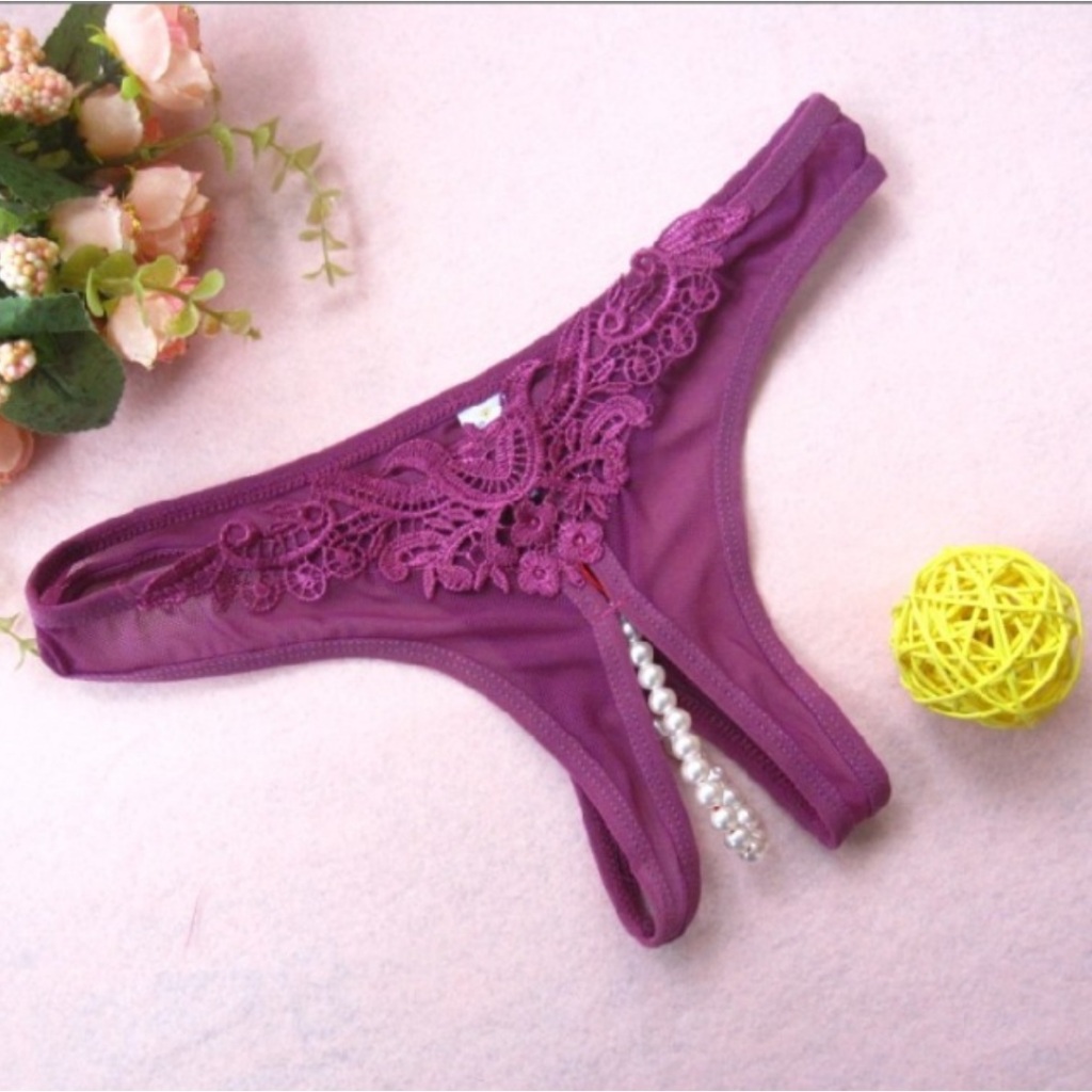 Jual Celana Dalam Sexy Mutiara Open G String Lace Thong Wanita Fushia ...