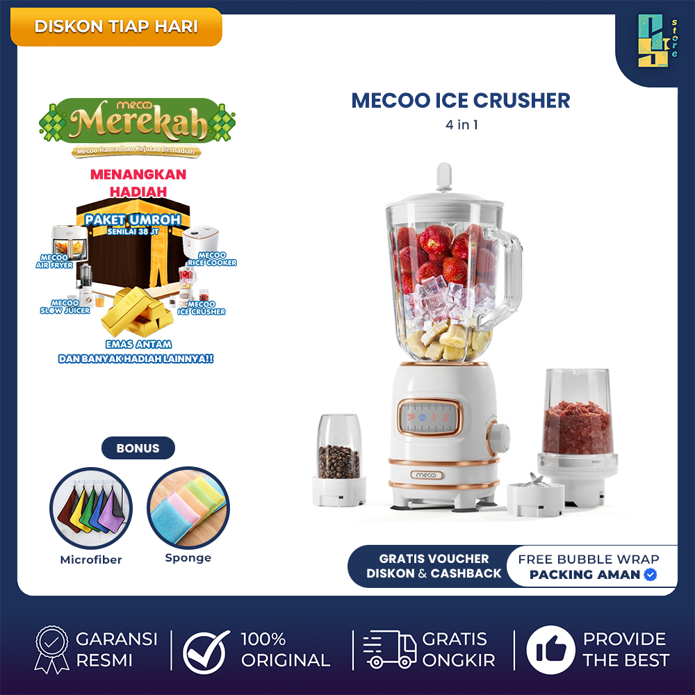 Jual Mecoo Most Aesthetic 4 in 1 Ice Crusher Blender Juicer 300 Low ...