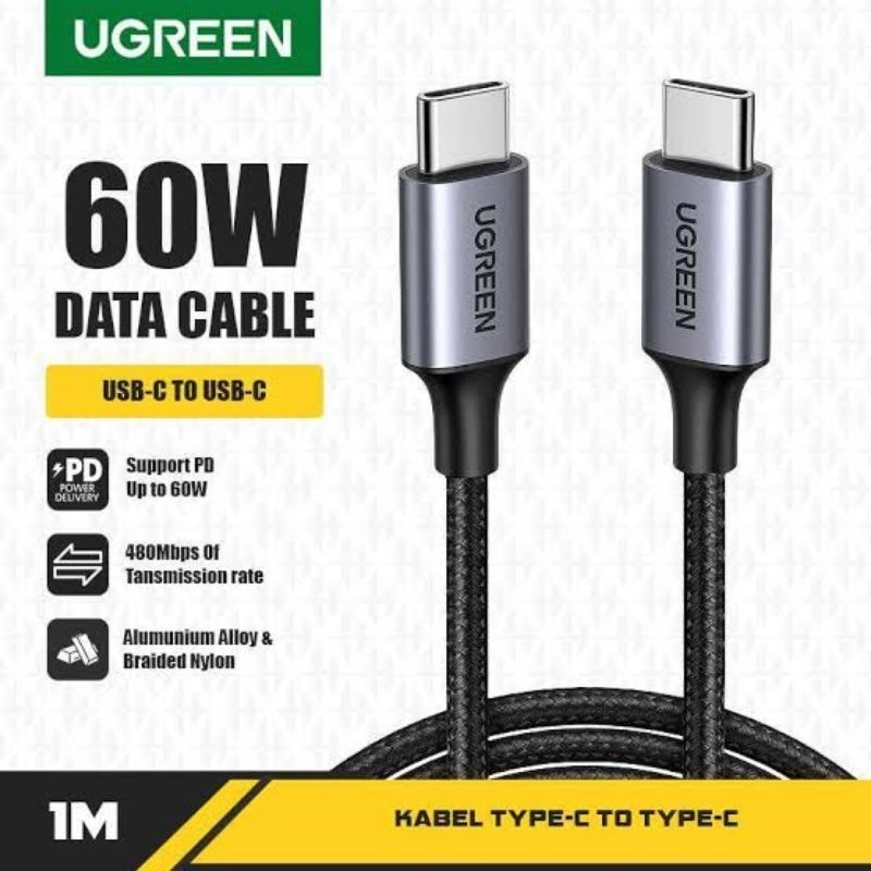 Jual Kabel Charger/Data USB C to USB C Ugreen 50150 60W 1m fast charging | Shopee Indonesia