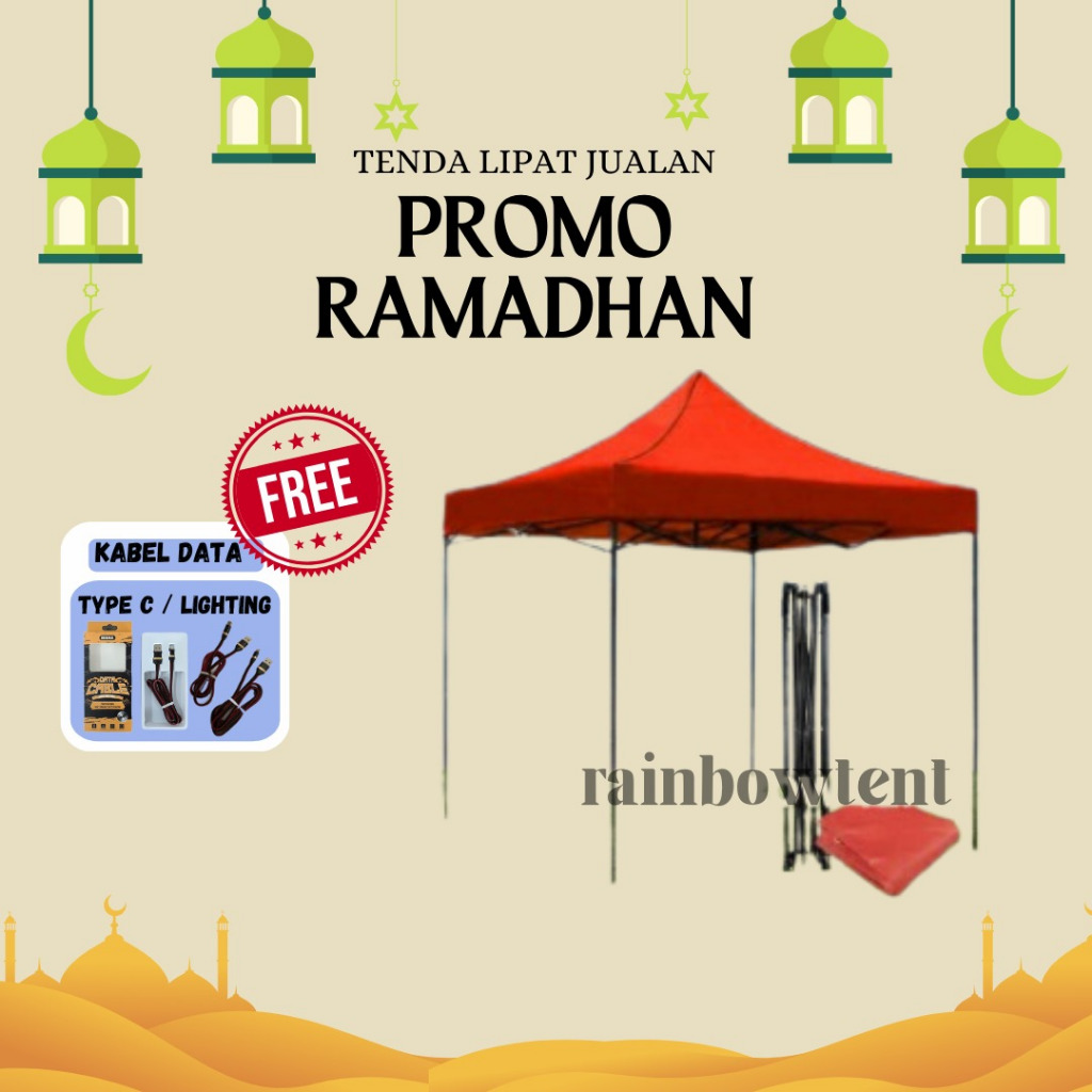Jual Tenda lipat besi petak 0,6 / Folding Tent 2x2 meter Outdoor Tenda ...