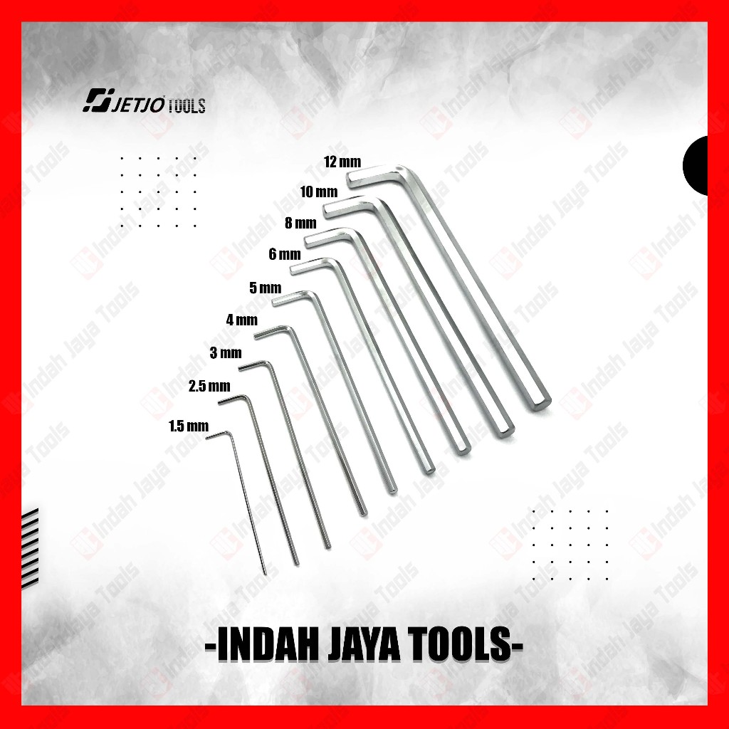 Jual JETJO Kunci L Panjang SATUAN 8 10 12 14 mm - Hex Key Long | Shopee ...