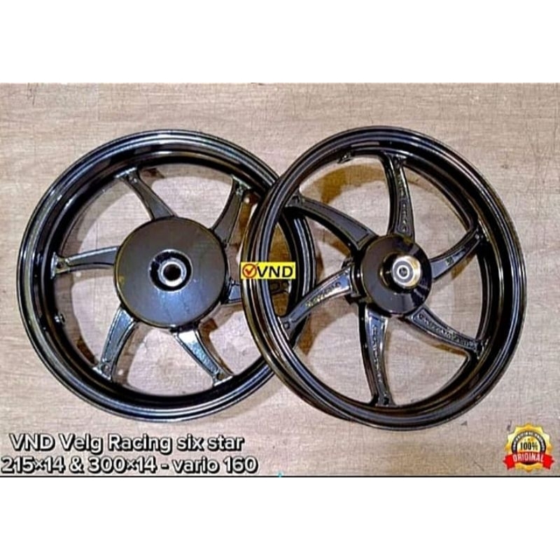 Jual velg racing vnd six star 215/300×14 motor vario 160 cbs | Shopee ...