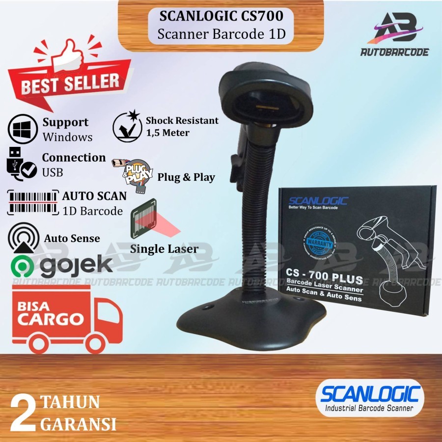 Jual Scanner 1D Scanlogic CS-700 Autoscan Barcode Harga Scan Kasir ...