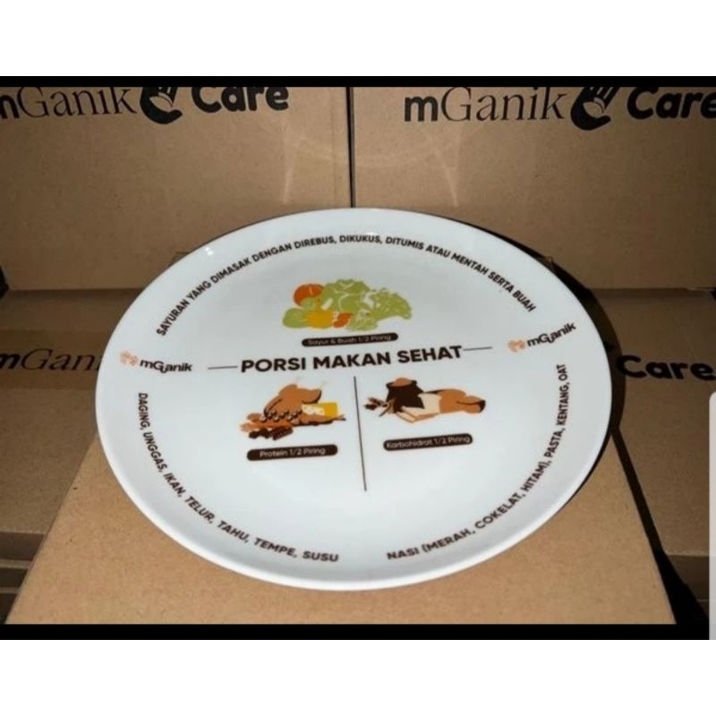 Jual Piring Mganik/Piring Sehat Mganik/Piring porsi makan | Shopee ...