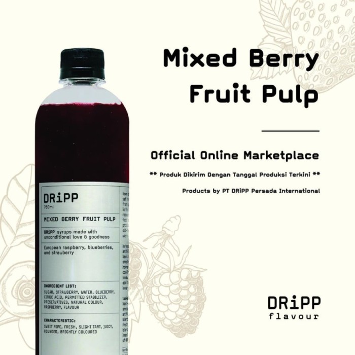 Jual DRiPP Mix Berry Fruit Pulp Flavour Syrup | Shopee Indonesia