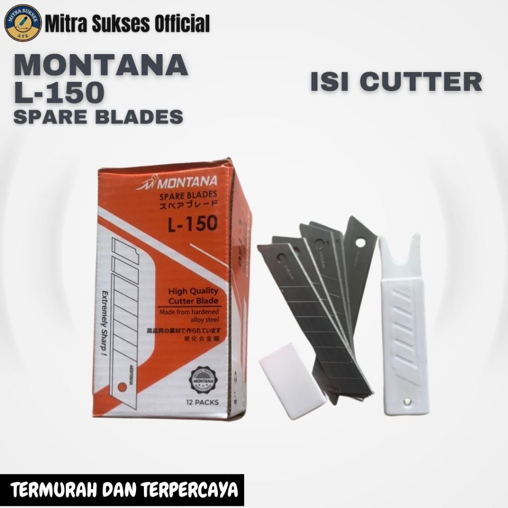 Jual ISI CUTTER L-150 MONTANA 1 BOX ISI 12 PACK | Shopee Indonesia