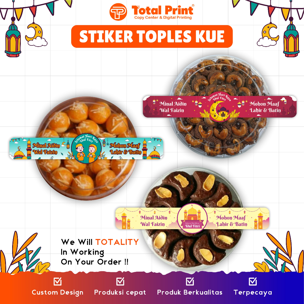 Jual STIKER TOPLES KUE / STIKER KUE RAMADHAN / LABEL STIKER KUE ...