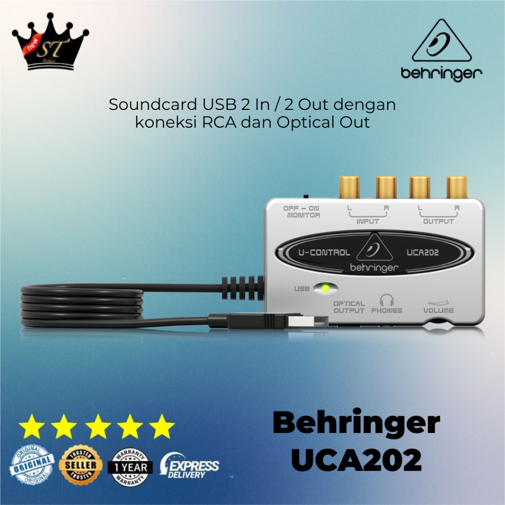 Jual Behringer UCA202 UCA 202 Soundcard USB Audio Interface 2 Channel | Shopee Indonesia