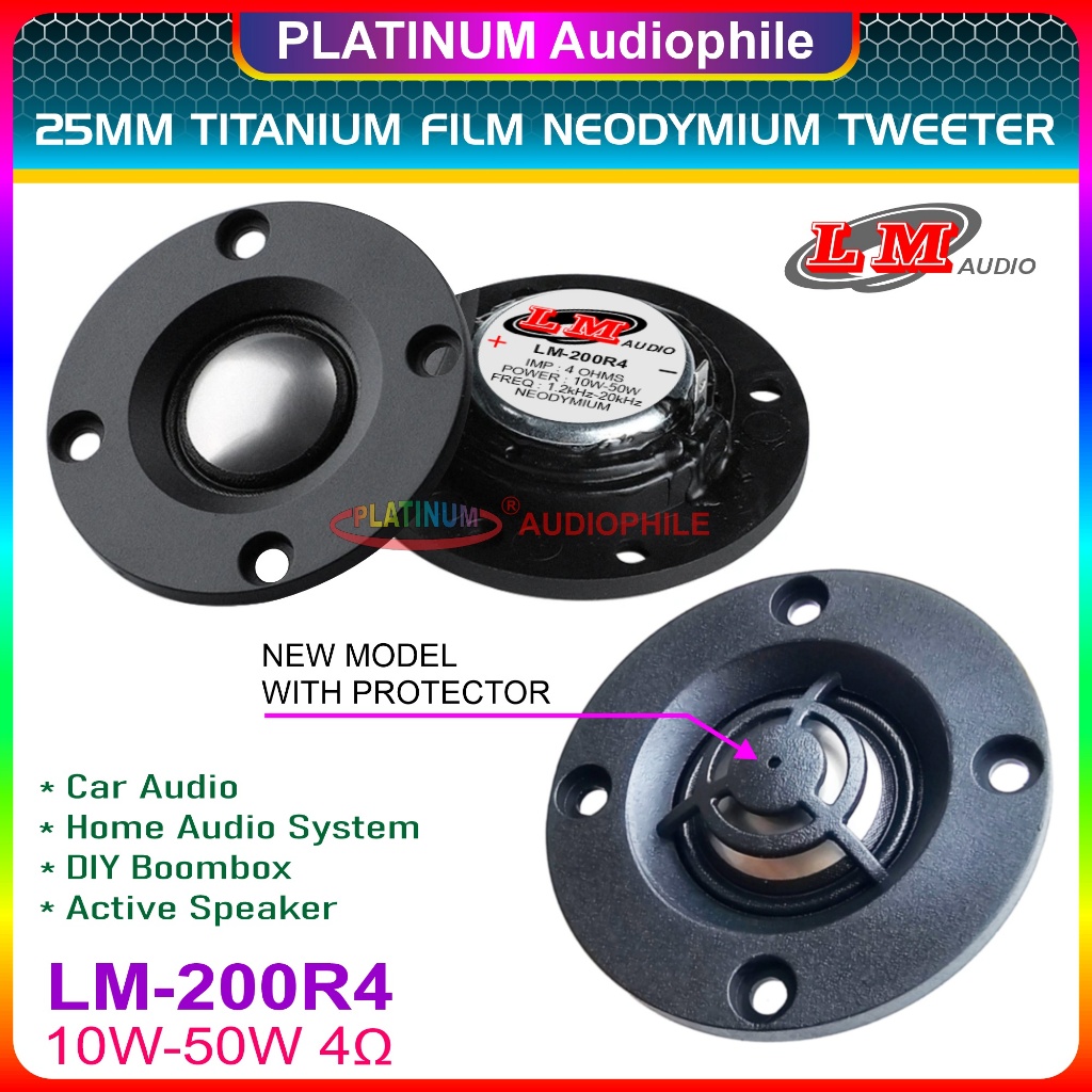 Jual Tweeter 2 Inch 4 ohm 25mm Titanium Silk Dome Neodymium Tweter ...