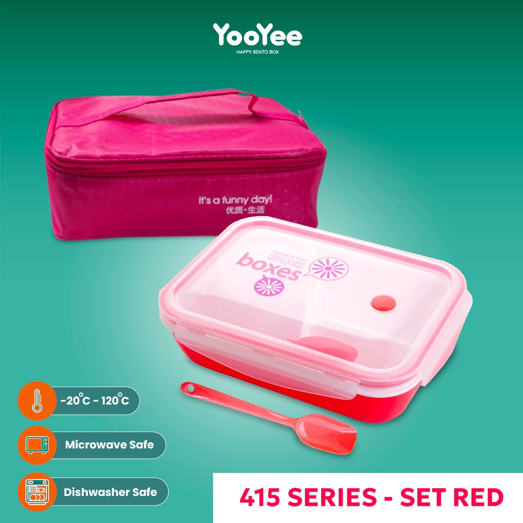 Jual Yooyee 415 Kotak Makan 4 sekat dengan mangkok sup | Shopee Indonesia