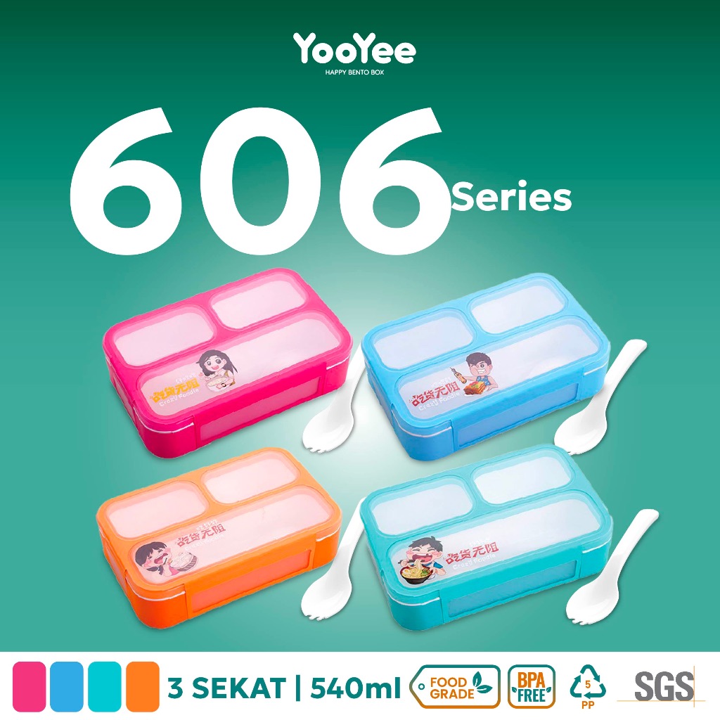 Jual Yooyee 606 Kotak Makan Mini 3 sekat BPA FREE | Shopee Indonesia