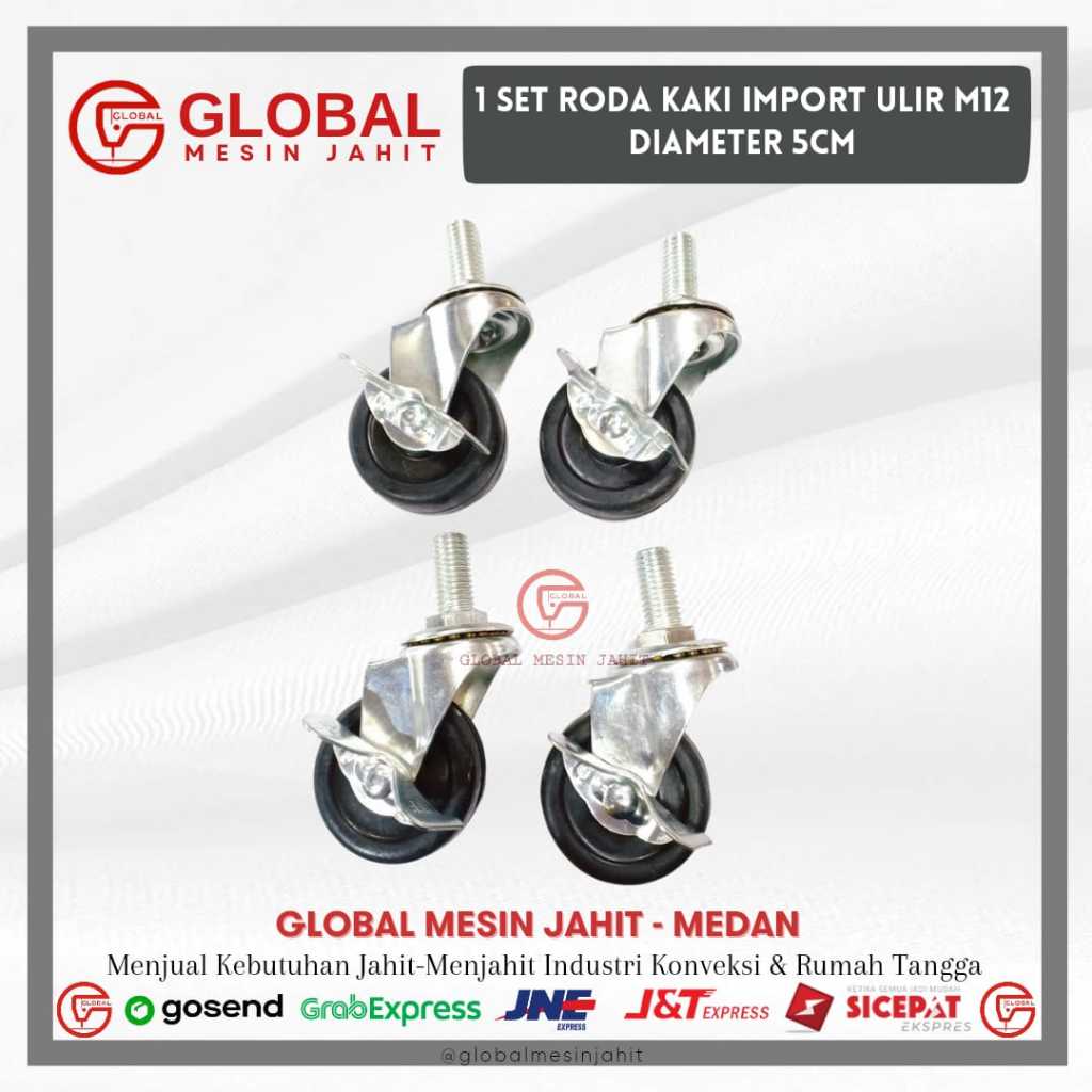 Jual Roda Kaki Import Ulir M12 Diameter 5cm ( HARGA 1 SET ) | Shopee ...