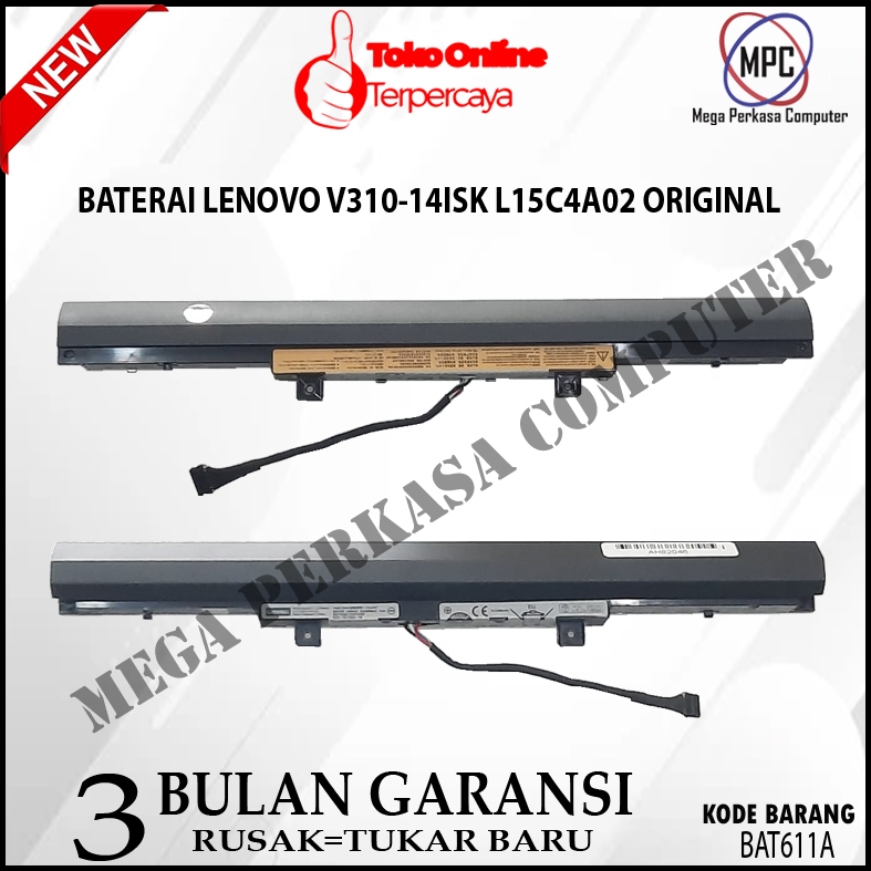 Jual Baterai Batere Laptop Lenovo V310-14ISK V110-14AST L15C4A02 Original | Shopee Indonesia