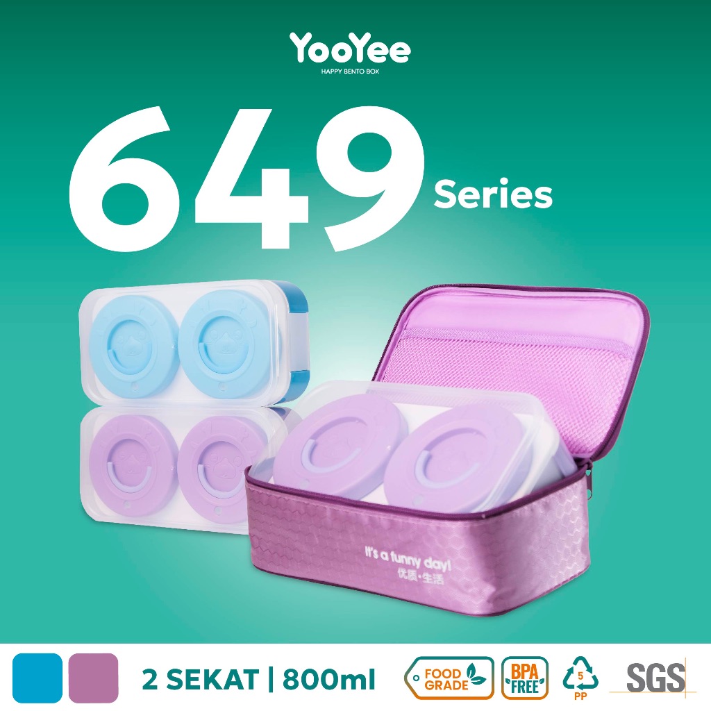 Jual Yooyee 649 Kotak Makan Stainless 2 sekat Free Tas | Shopee Indonesia