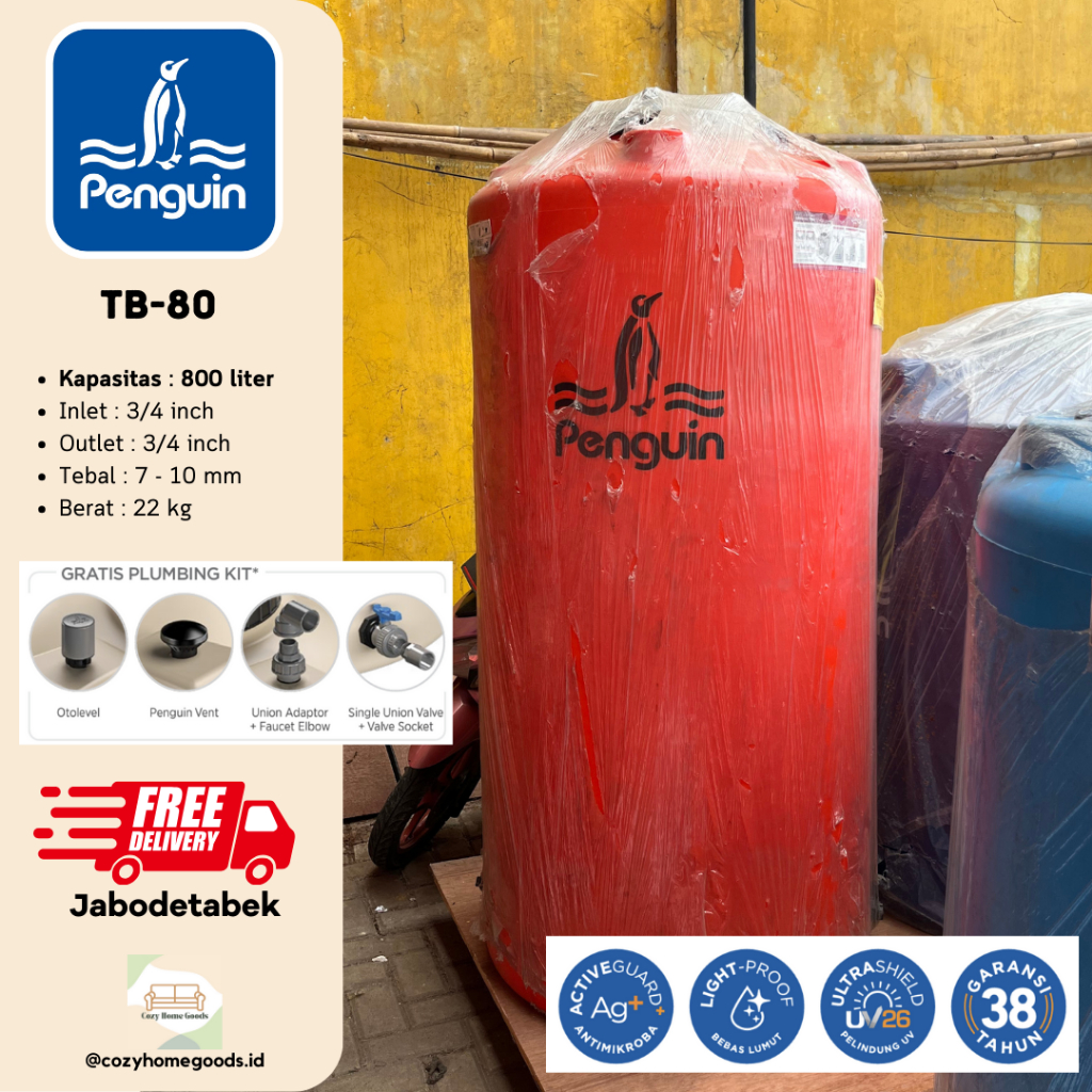 Jual Toren Tandon Air Penguin TB 80 - FREE KIRIM JABODETABEK - 800 liter - Tangki Air | Shopee ...
