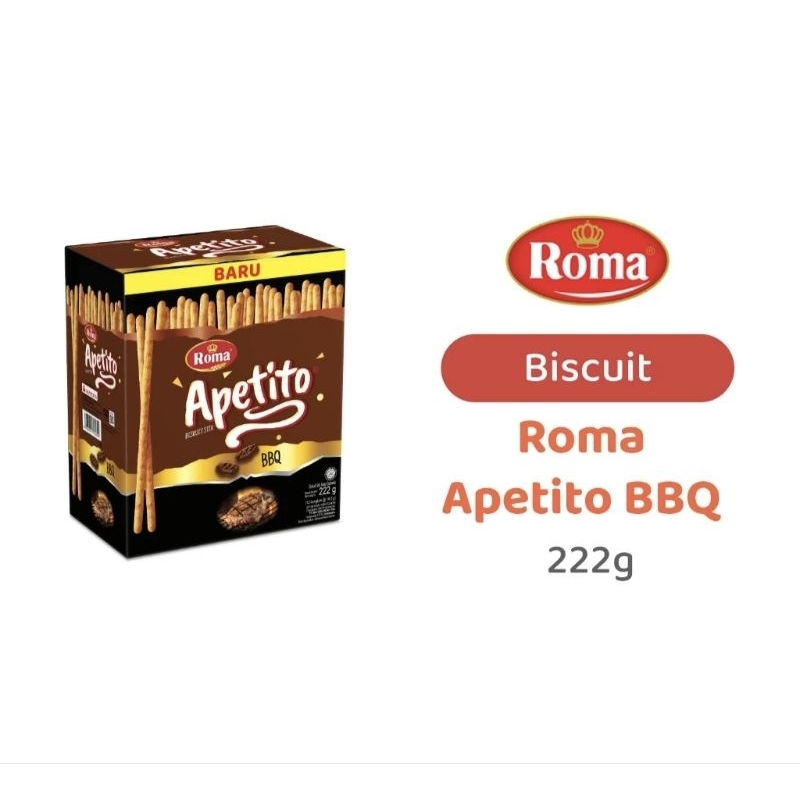 Jual Roma Apetito Biskuit Stik BBQ 222gr | Shopee Indonesia