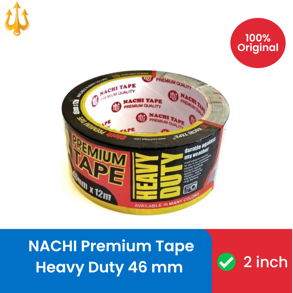 Jual Lakban Kain Hitam Isolasi Tape Nachi 2" x 12 Meter (46 mm x 12 ...