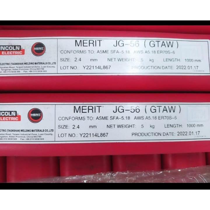 Jual Kawat Las LINCOLN MERIT JG-56 - AWS ER70S-6. Packing 5 Kg /Tube ...