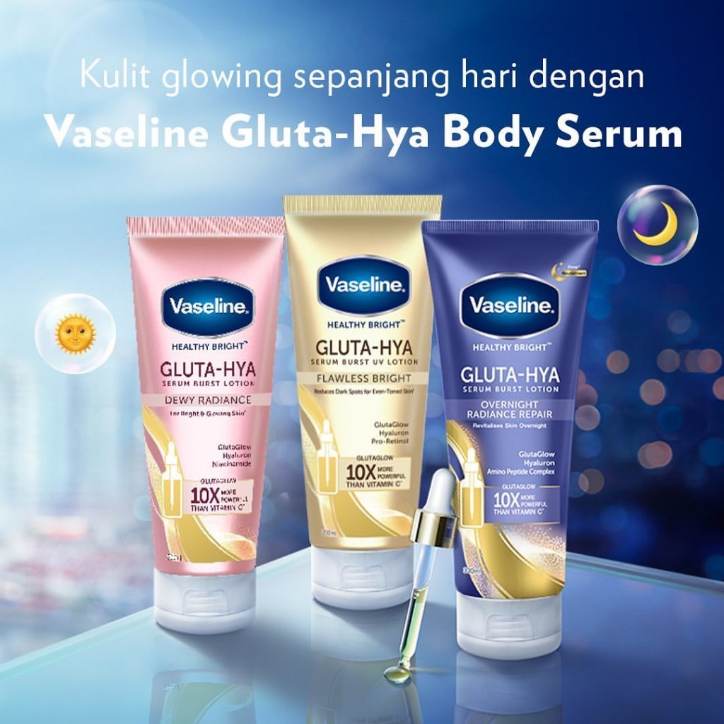 Jual ORIGINAL Vaseline Healthy Bright Gluta Hya Serum Burst Lotion 200 ...