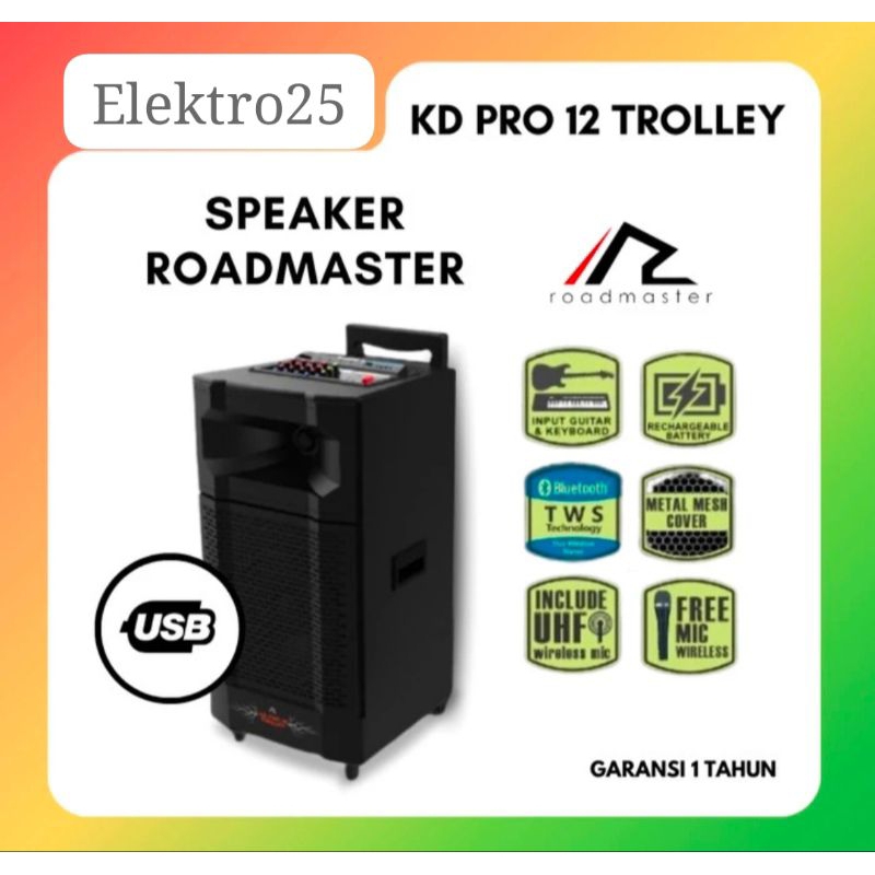 Jual SPEAKER PORTABLE ROADMASTER KD PRO 12" TROLLEY | Shopee Indonesia