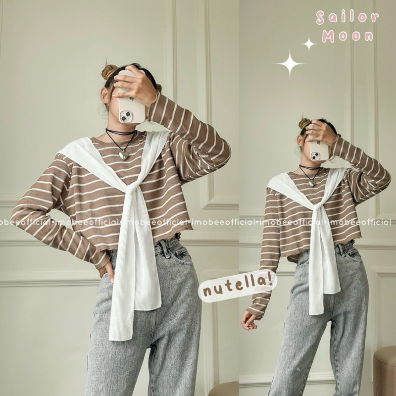 Jual SAILOR MOON CROP SWEATER SYAL // BLOUSE SYAL KOREA KNIT CROP ...