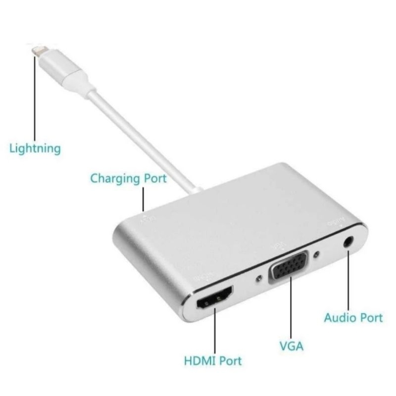 Jual ADAPTER CONVERTER LIGHTNING TO HDMI VGA AUDIO PORT ipad iphone to ...