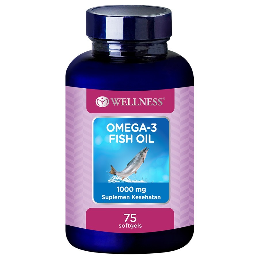 Jual WELLNESS OMEGA 3 FISH OIL 1000 MG 75 KAPSUL ORIGINAL | Shopee Indonesia