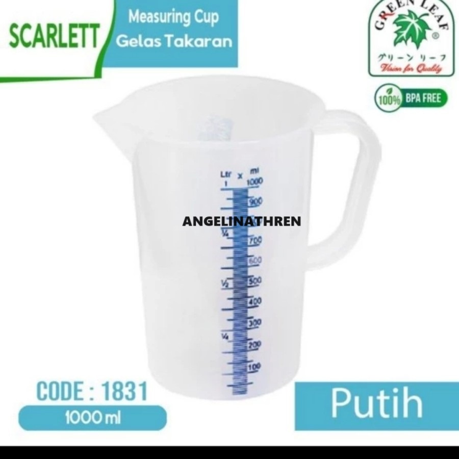 Jual GELAS UKUR 1 LITER GREENLEAF - GELAS TAKAR 1000 ML GREENLEAF - MEASURING CUP 1000ML ...