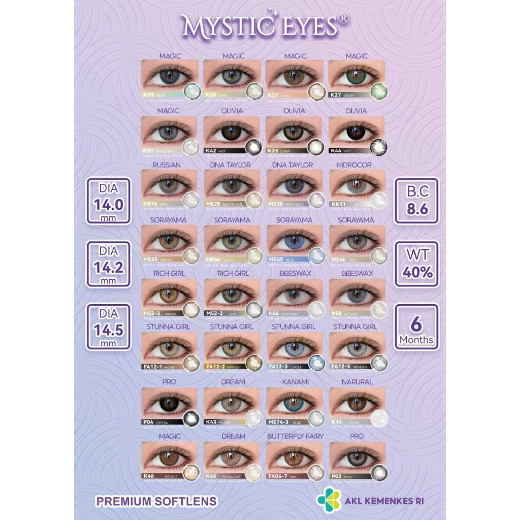 Jual MYSTIC EYES SOFTLENS LENSA KONTAK NORMAL | 14.0 MM | 14.2 MM |14.5 ...