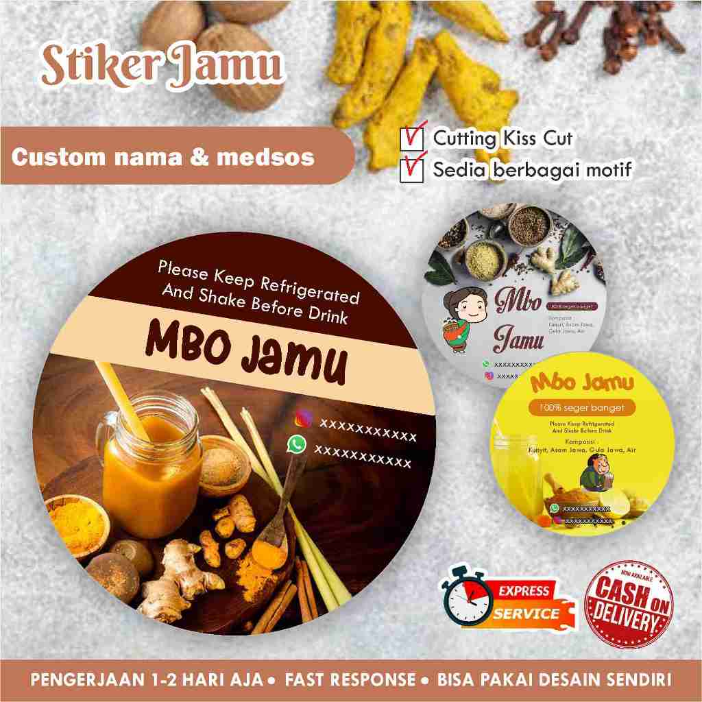 Jual [170 pcs] Stiker Cromo bulat Jamu / Label kemasan makanan minuman ...