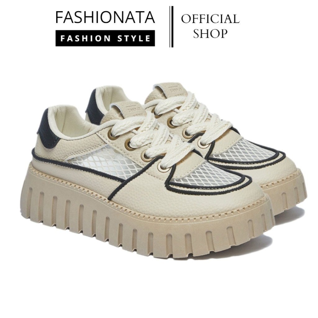Jual [ FASHIONATA ] Sepatu Sneakers Wanita Casual Shoes Sepatu Beige ...