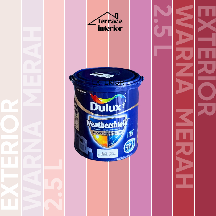 Jual Cat Tembok Dulux Weathershield Exterior 2.5L Merah Semi Gloss ...