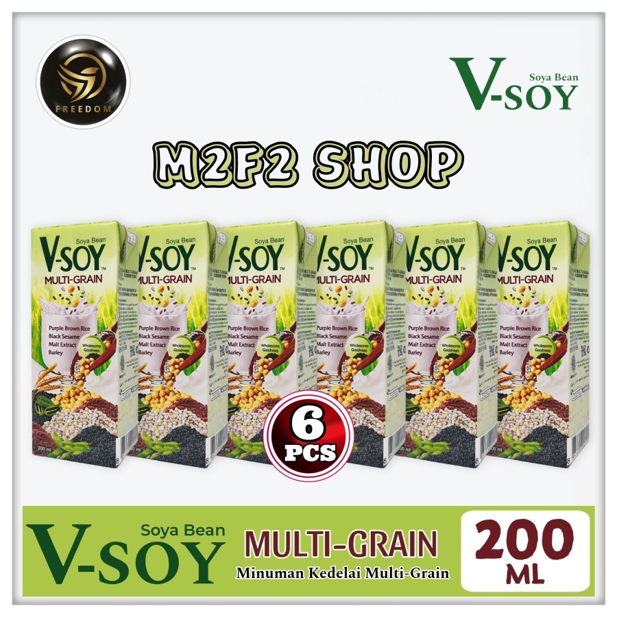 Jual V-Soy Soya Bean Milk Multi Grain Barley | Susu Kedelai Kotak UHT ...