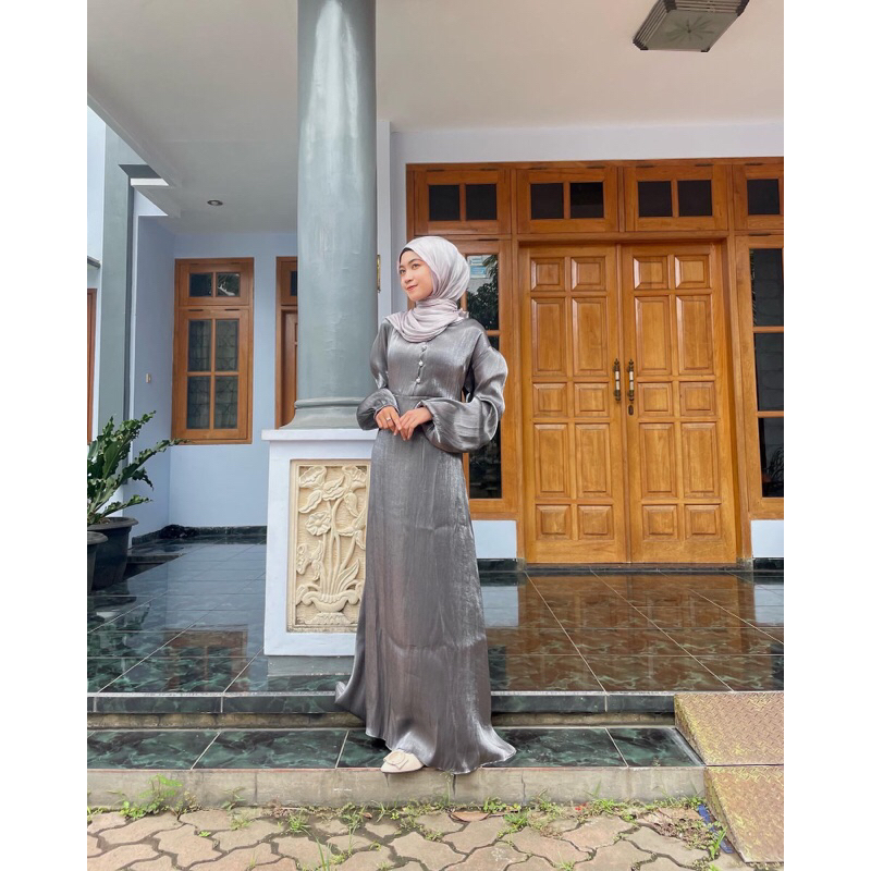 Jual HANNA DRESS SHIMER/DRESS SILK SHIMMER/GAMIS SHIMMER SILK PREMIUM ...