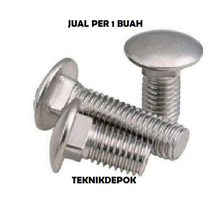 Jual Baut Bemper CB M 10 x 30 mm Carriage Bolt Baut Payung Chrome ...