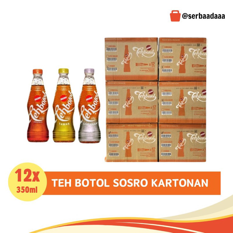 Jual Teh Botol Sosro Pet 350 ml 1 Dus Isi 12 Botol | Shopee Indonesia
