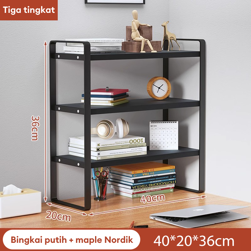 Jual Rak Buku Rak Buku Desktop Rak Meja Stationery Desktop Storage Rak ...