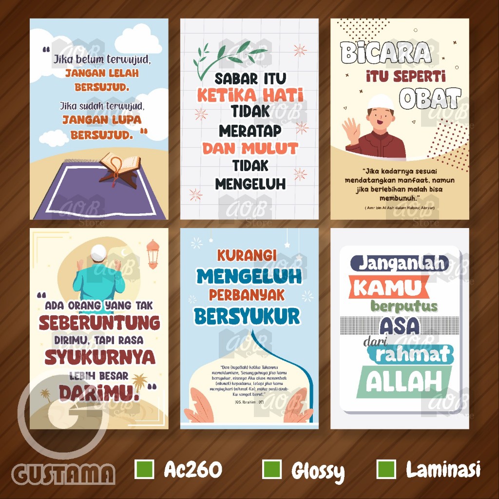 Jual Poster Kata Bijak Islami, Quotes Islami, Motivasi Islami Laminasi ...