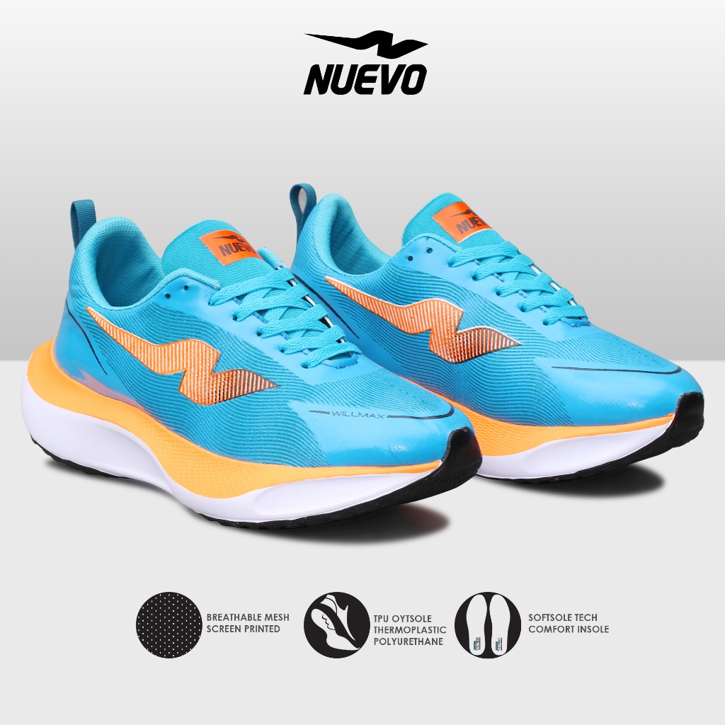 Jual NUEVO - Willmax turquoise | Sepatu Lari Pria | Sepatu Running ...