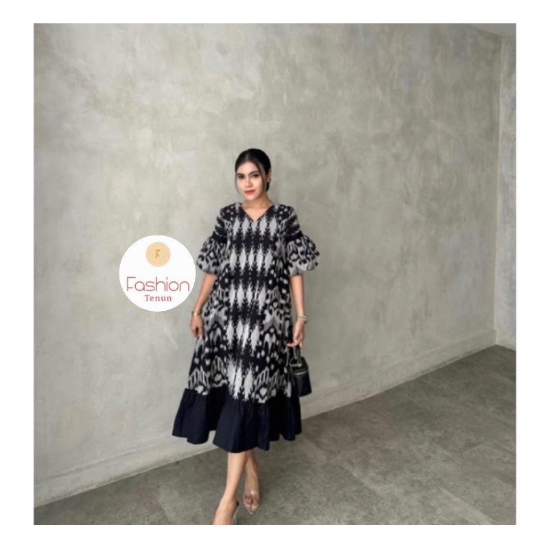 Jual FASHION_TENUN (anna dress tenun) / DRESS PESTA / MIDI DRESS ...