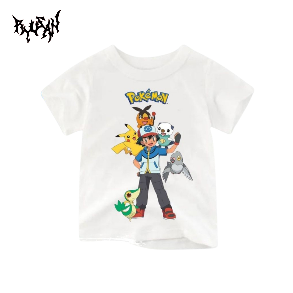Jual Ryusan Baju Kaos Anak Custom Nama Combed 30s Gambar Kartun Pokemon ...