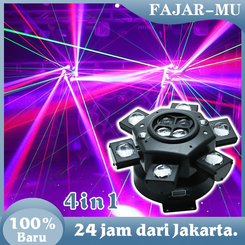 Jual Lampu Beam Led Panggung Konser Moving Head 10 Mata 4in1 Lampu ...