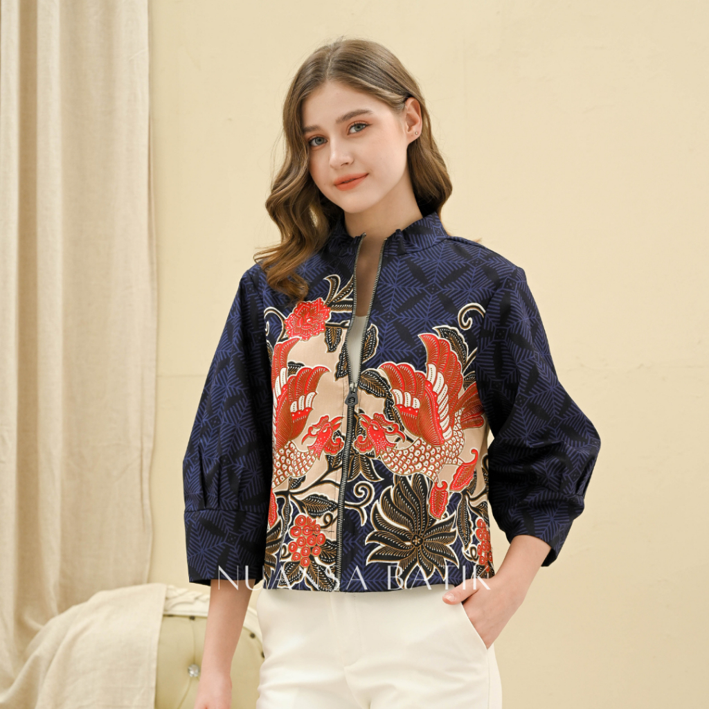Jual Nuansa Batik Jaket Batik Lengan 7/8 Bahan Katun Stretch | Shopee Indonesia
