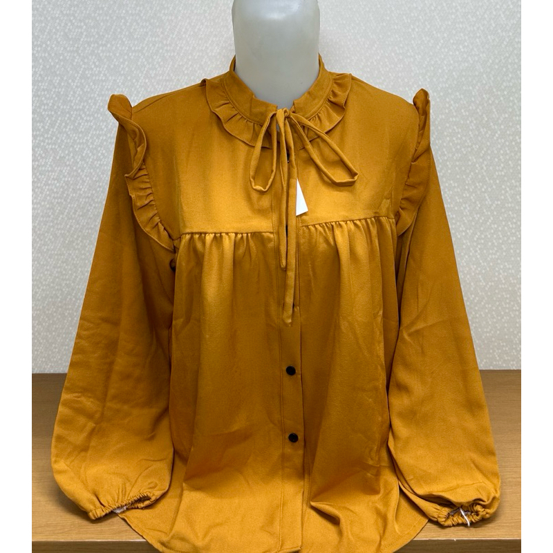 Jual BLOUSE KOREA -BLOUSE SHANGHAI RUMBAI TALI - ATASAN WANITA ...