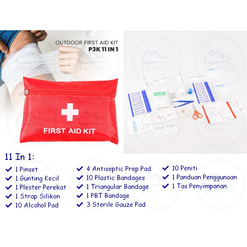 Jual First Aid Kit 11 In 1 - Perlengkapan Alat Medis P3K - Tas Obat ...