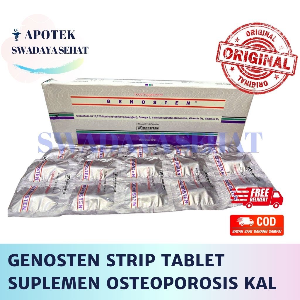 Jual GENOSTEN Strip Tablet - Suplemen Osteoporosis Menopause Kalsium ...